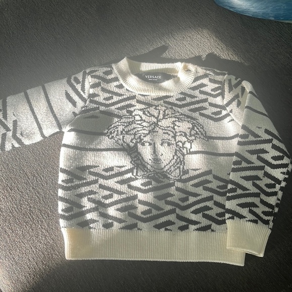 Versace | Shirts & Tops | 69 Month Adorable Cream Versace Knit Sweater ...